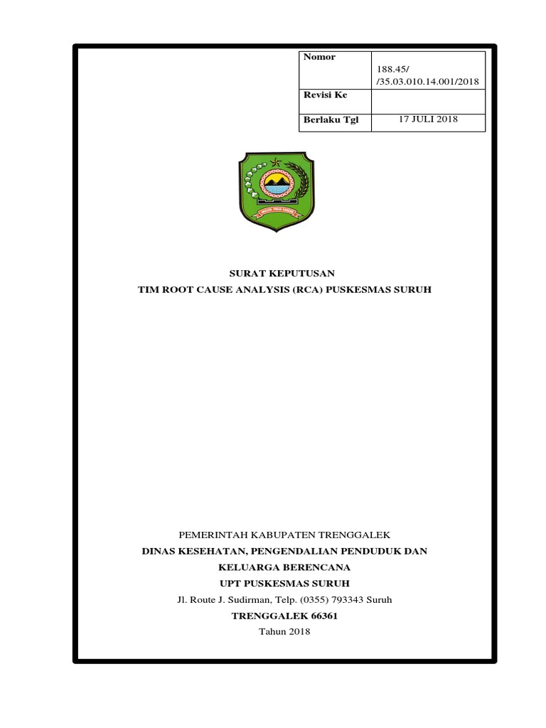 Tim RCA Puskesmas Suruh Trenggalek | PDF