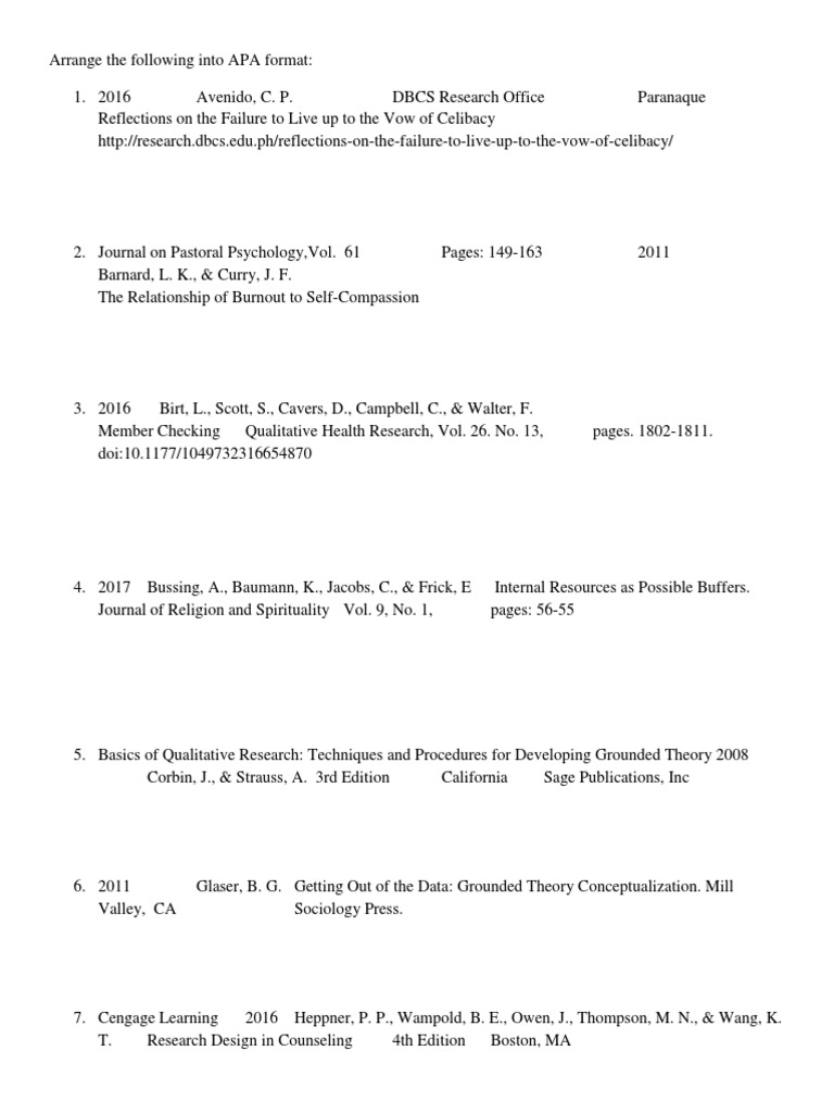 APA Exercises | Linguistics | Cognitive Science
