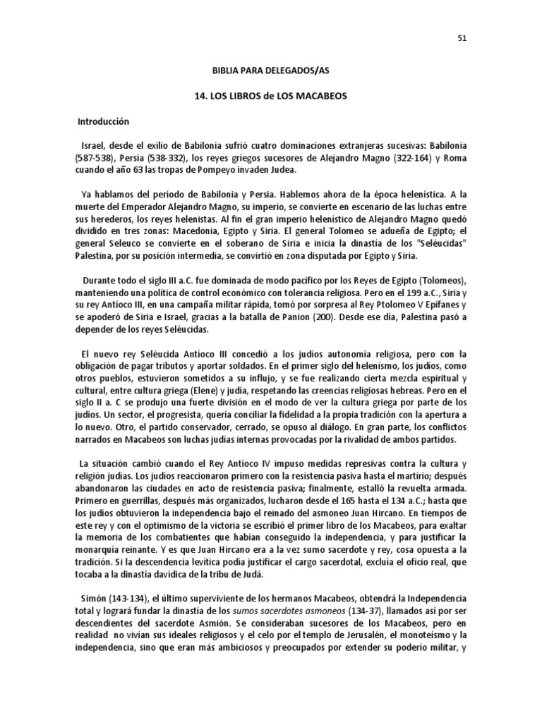 Los Libros de Los Macabeos | PDF | Macabeos | Dinastía asmonea