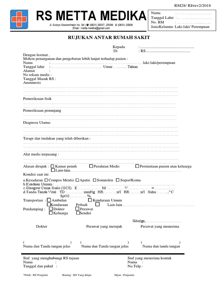 Formulir Rujukan | PDF