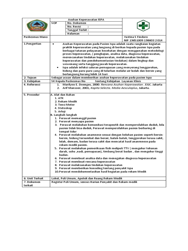 Sop Askep Ispa | PDF