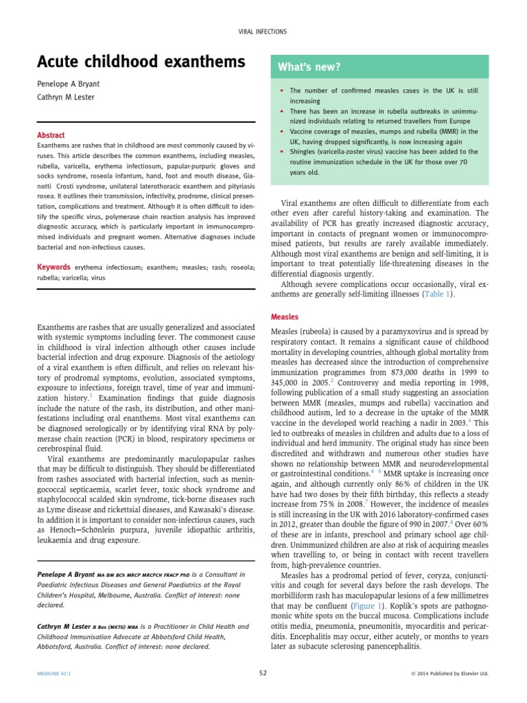Viral Exanthems: Differentiating Childhood Rashes | PDF | Measles | Virus