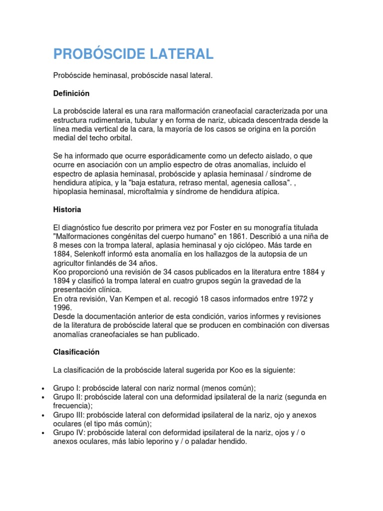 Probóscide Lateral | PDF | Anatomía humana | Especialidades Medicas