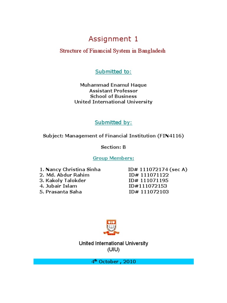 Structure of Financial System in Bangladesh | PDF | Stocks | Banks