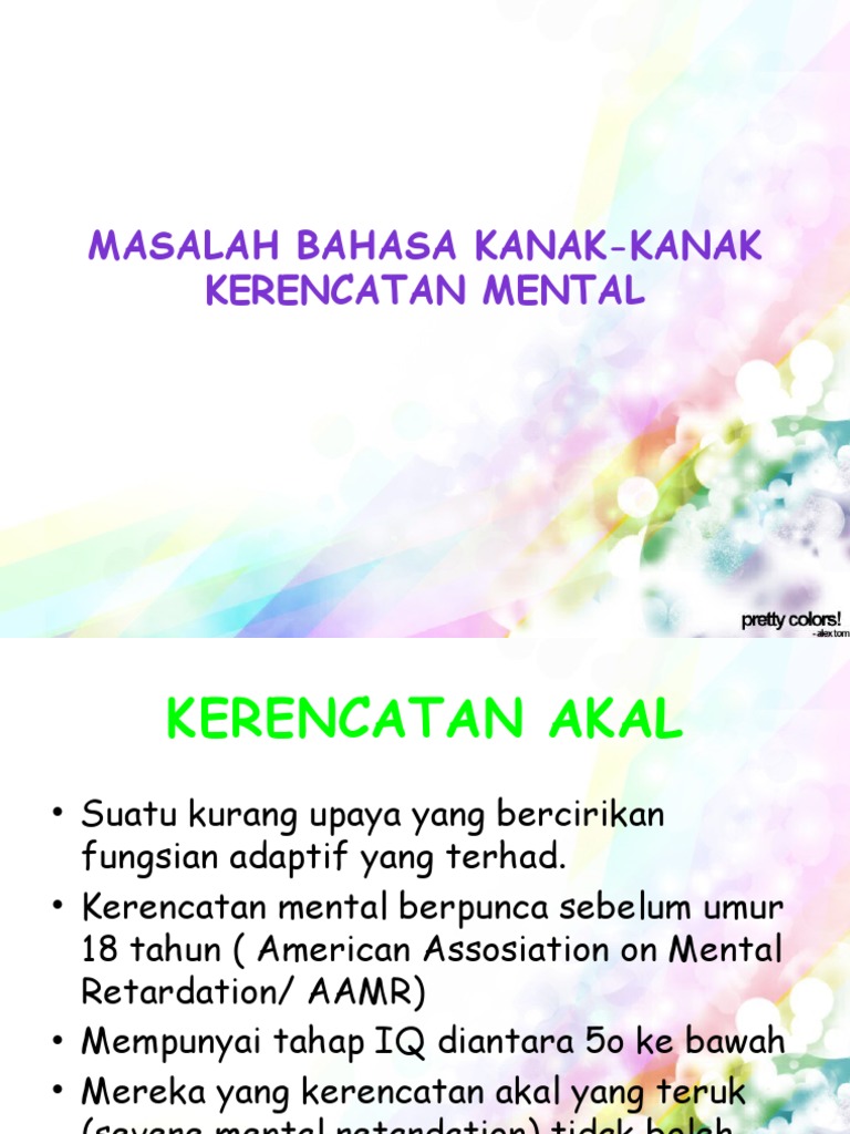 Bahasa Kanak-Kanak Terencat Akal | PDF