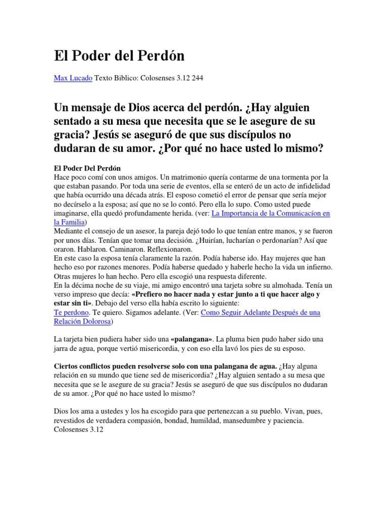 El Poder Del Perdon | PDF | espíritu Santo | Fe