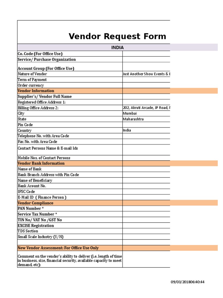 Vendor Request Form (3216) | PDF | Value Added Tax | Payments