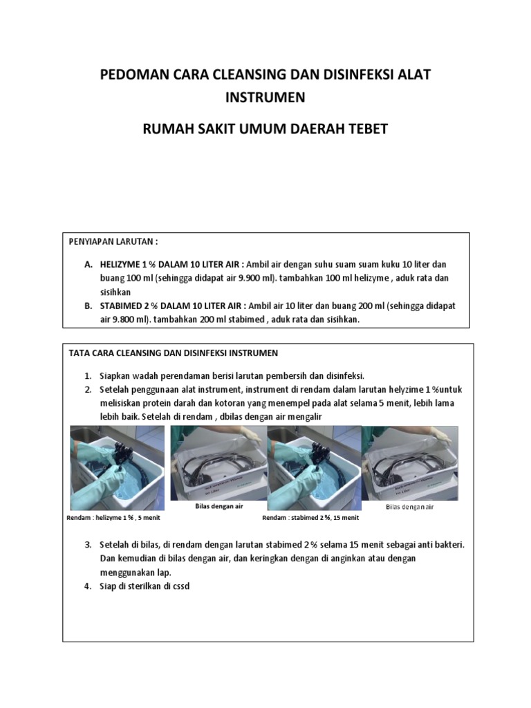 Pedoman Cara Cleansing Dan Disinfeksi Alat Instrumen | PDF