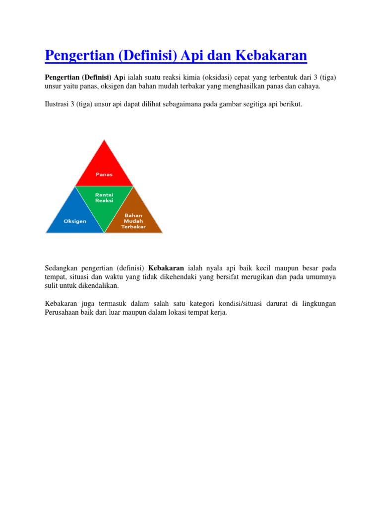 Definisi dan Unsur Api serta Kebakaran | PDF | Sains & Matematika