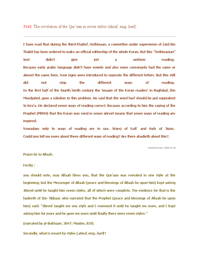 The Seven Readers or Reciters | PDF | Quran | Islam