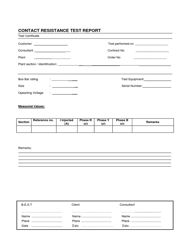 Electrical Test Report | PDF