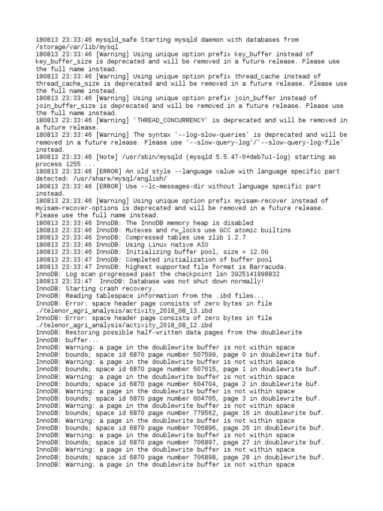 MySQL Server Crash Log Analysis | PDF | Computer File | Software Engineering