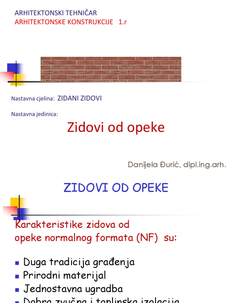 5 2 - Zidovi Od Opeke NF PDF | PDF
