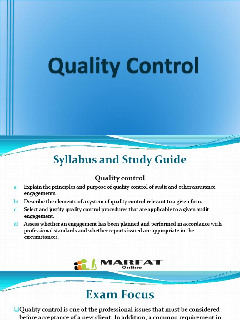 Quality Control P7 | PDF | Audit | Competence (Human Resources)