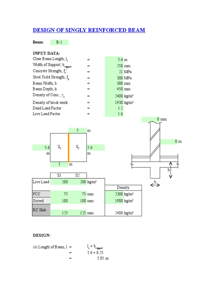Design Singly Reinforced Beam Pdf