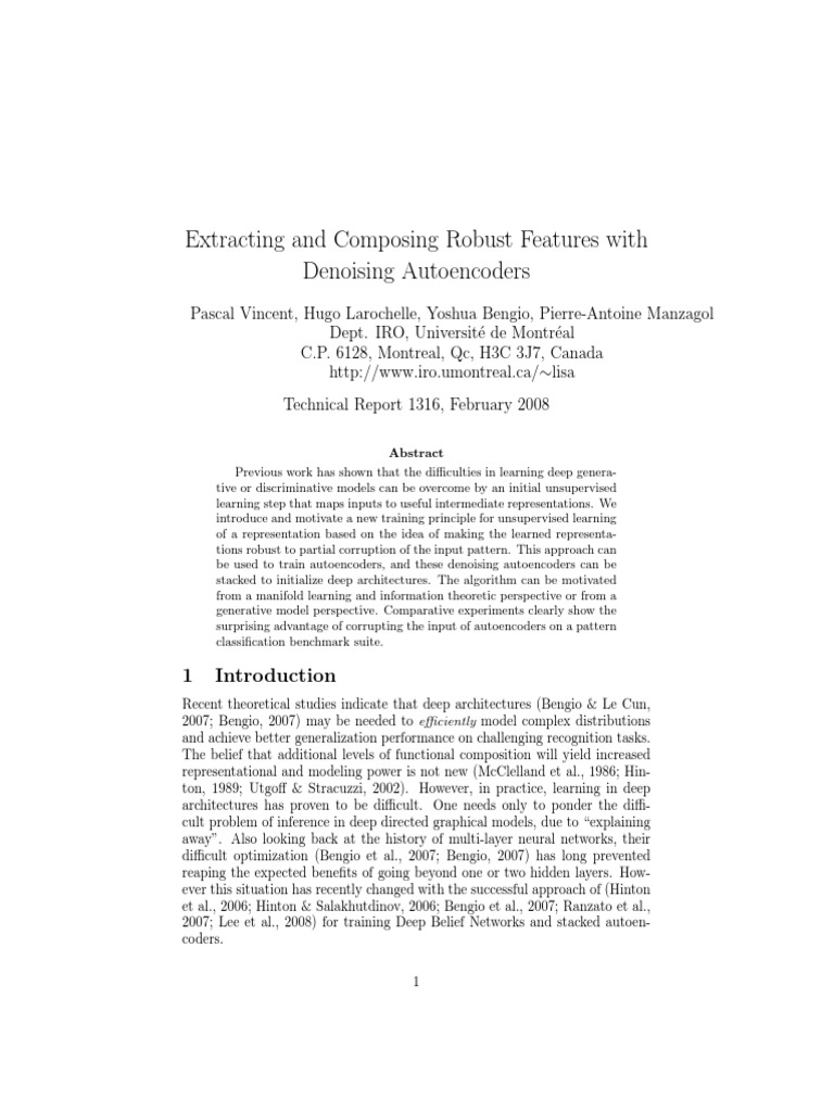 Denoising Autoencoders tr1316 | PDF | Artificial Neural Network ...