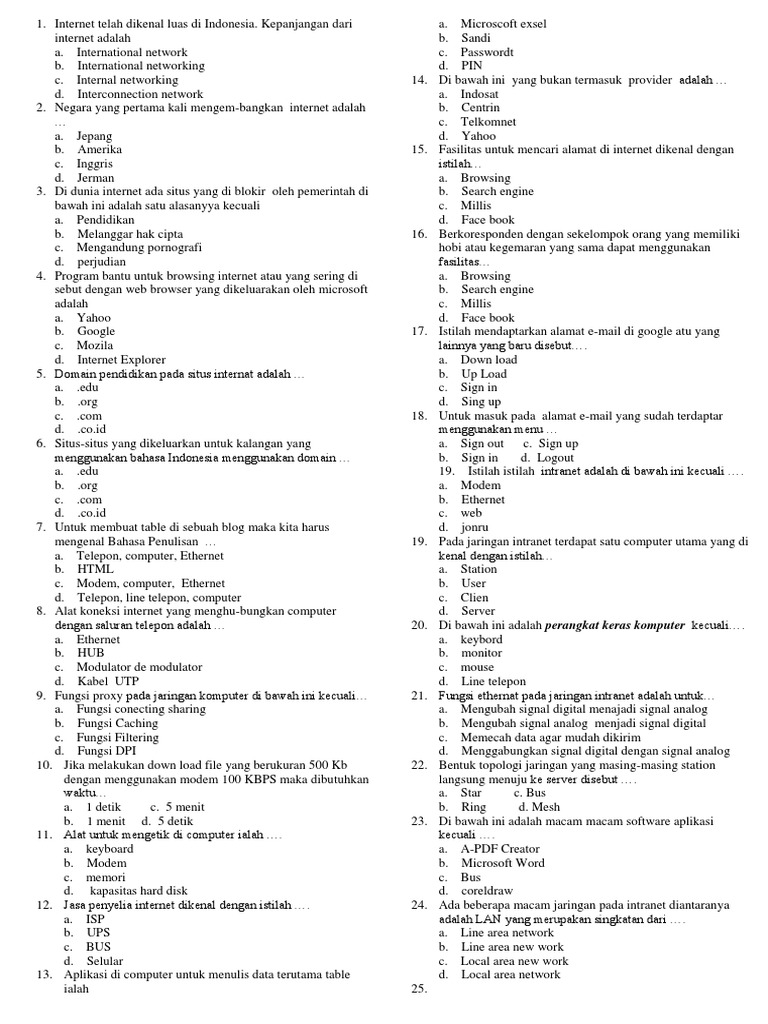 Kumpulan Soal LCT Komputer | PDF