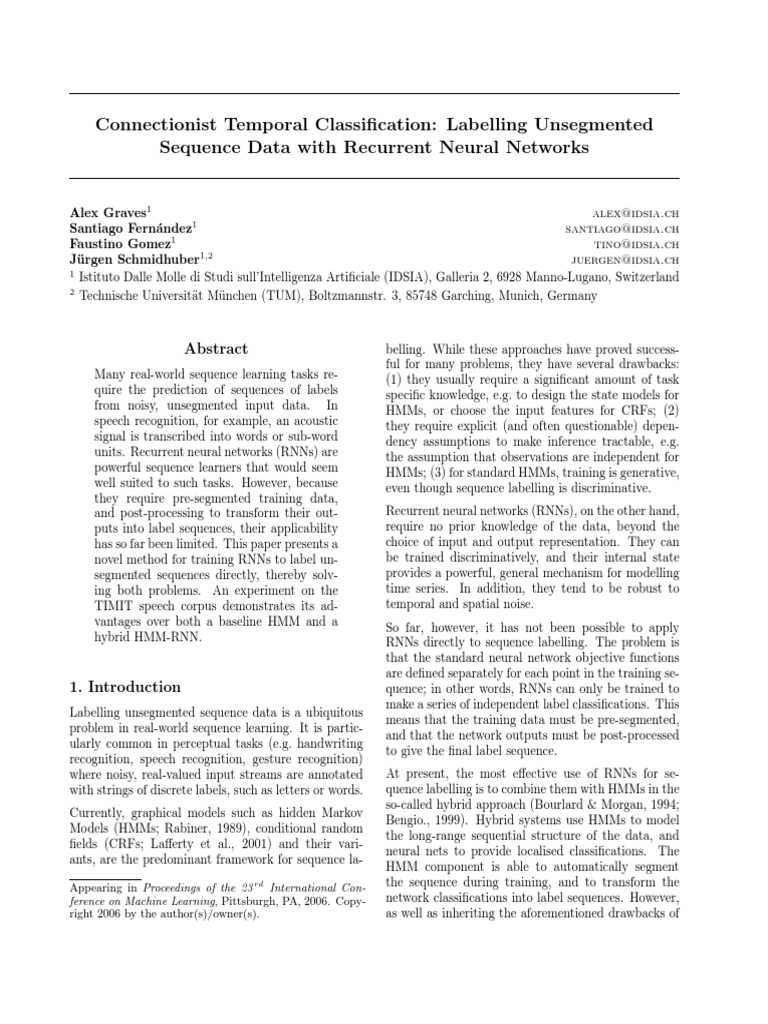 Connectionist Temporal Classification: Labelling Unsegmented Sequence ...