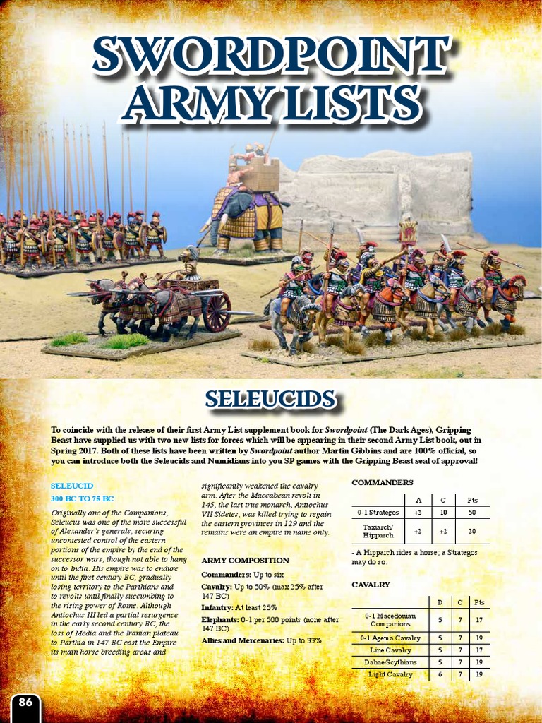 Swordpoint Army List | Download Free PDF | Cavalry | Military