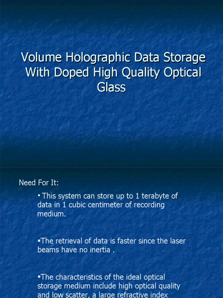Volume Holographic Data Storage Solutions | PDF | Holography | Glasses