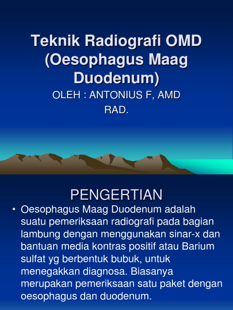 Teknik Radiografi OMD untuk Diagnosa | PDF