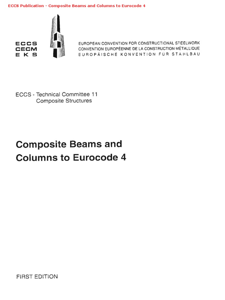 ECCS Composite Beams and Columns To EC4 | PDF | Structural Steel | Concrete