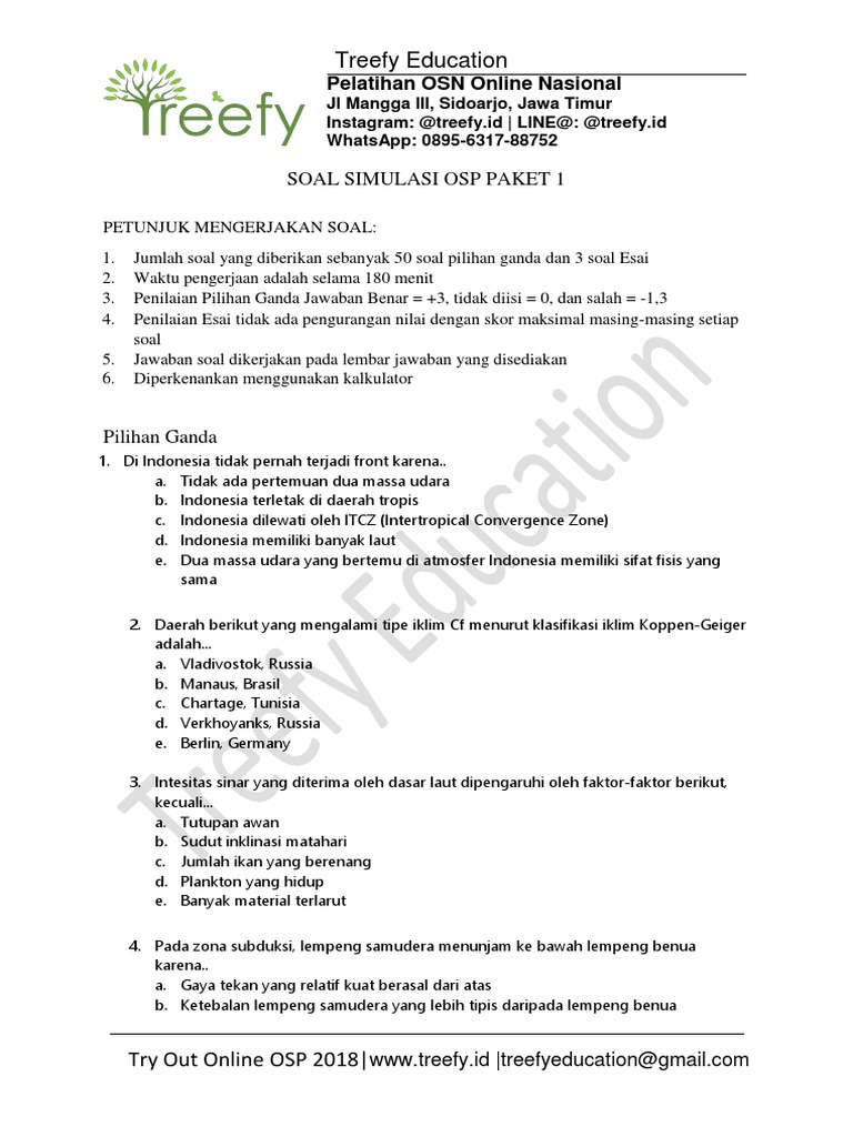 Pelatihan OSN Online: Try Out OSP 2018 | PDF