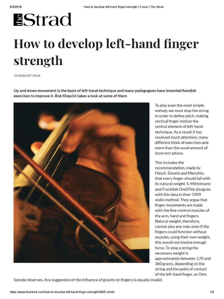 Left-Hand Finger Strength for Violinists | PDF | Violin | Classical Music