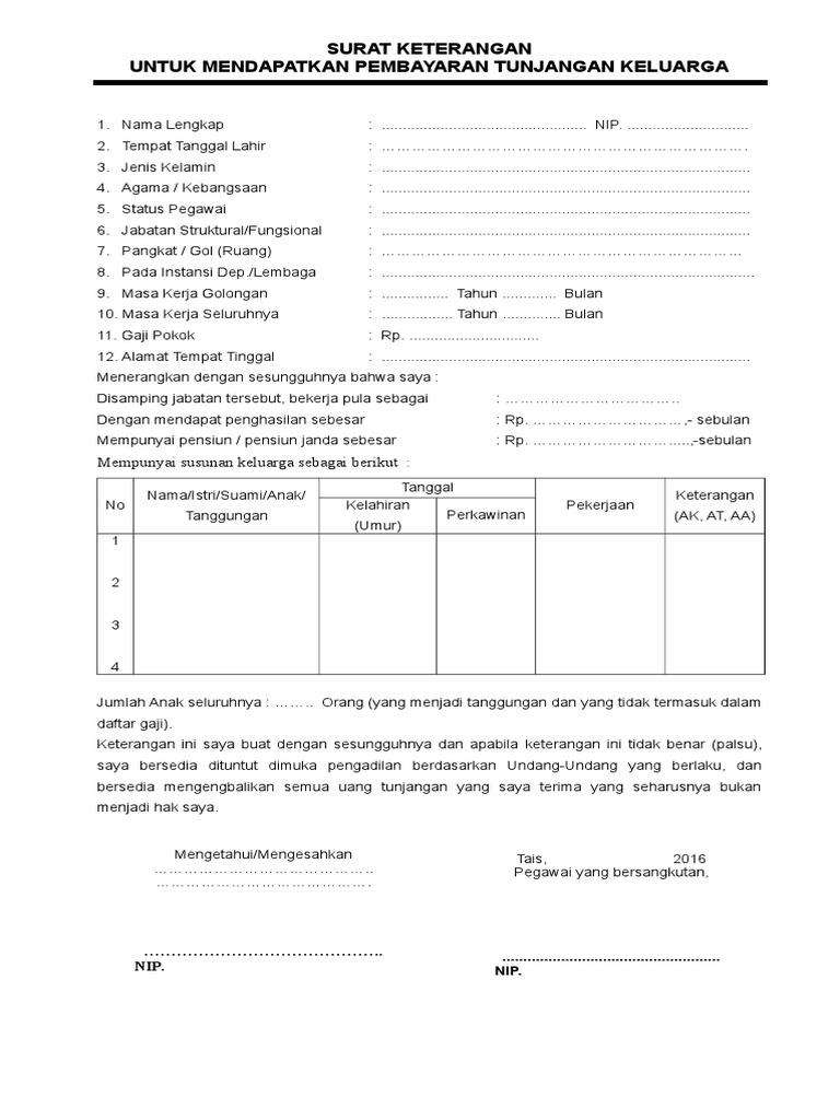 Blangko Surat Keterangan Kp4 | PDF