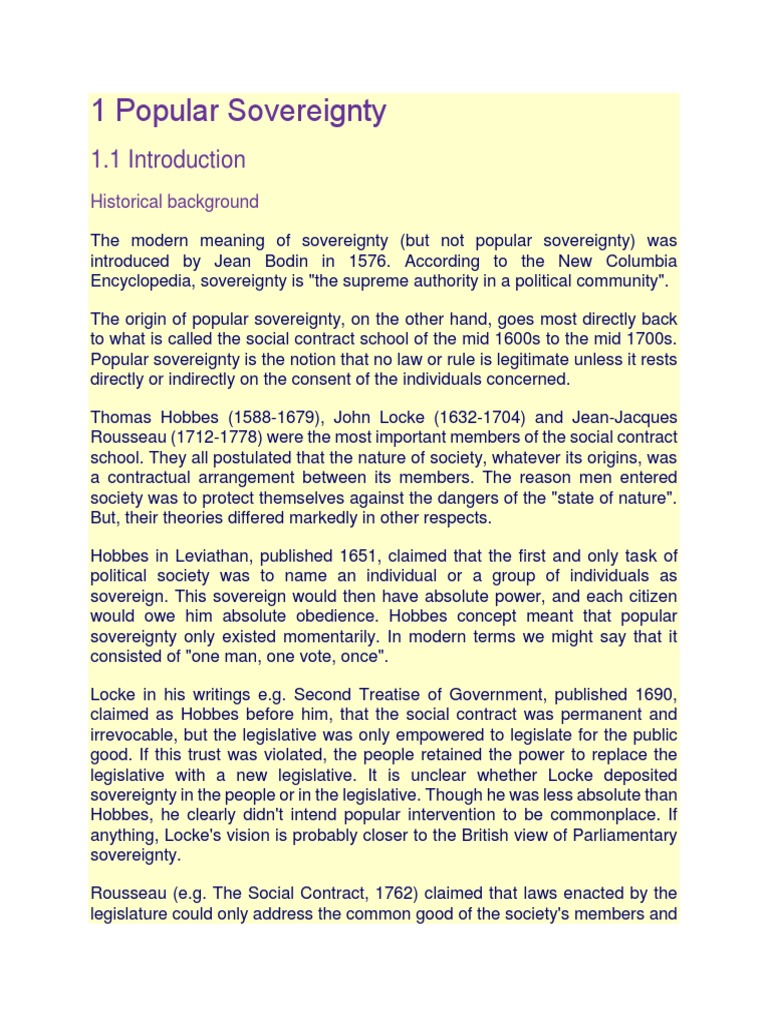 R3 - 1 Popular Sovereignty | PDF | Sovereignty | Social Contract