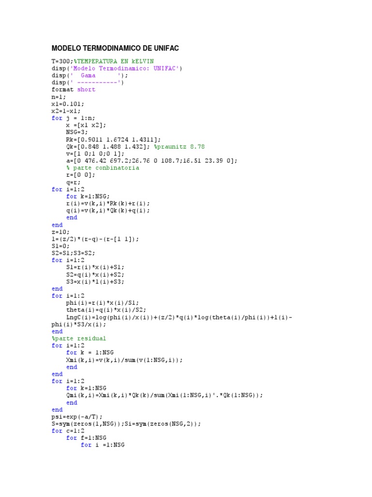 Modelo Termodinamico de Unifac | PDF