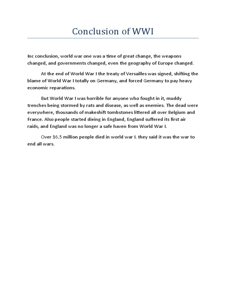 Conclusion of WWI | PDF