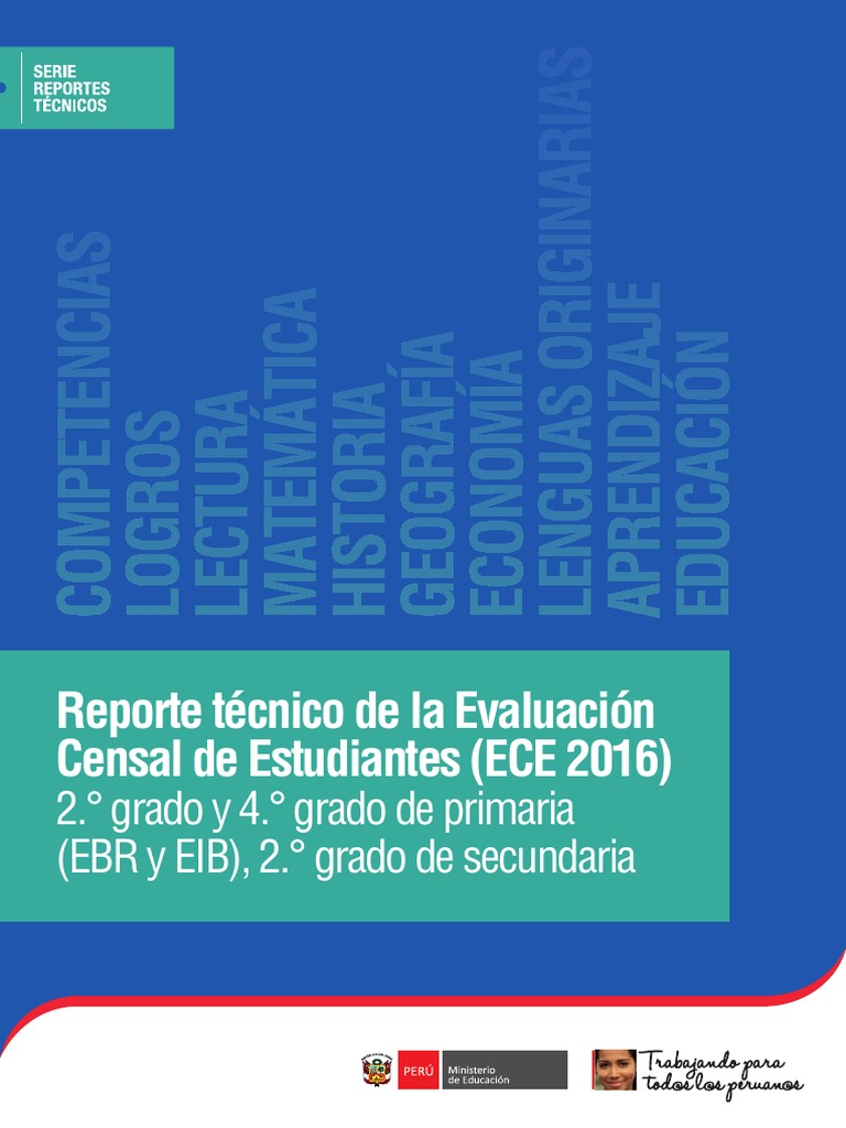 Reporte Tecnico ECE 2016 | PDF | Educación primaria | Validez (Estadísticas)
