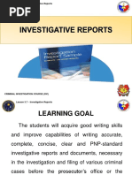 Investigative Report Writing Essentials | PDF | Police | Prosecutor