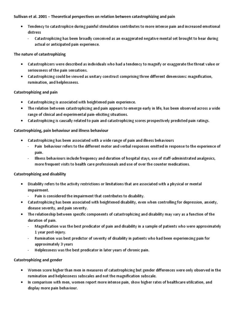 Sullivan Et Al-2001 | PDF | Coping (Psychology) | Pain