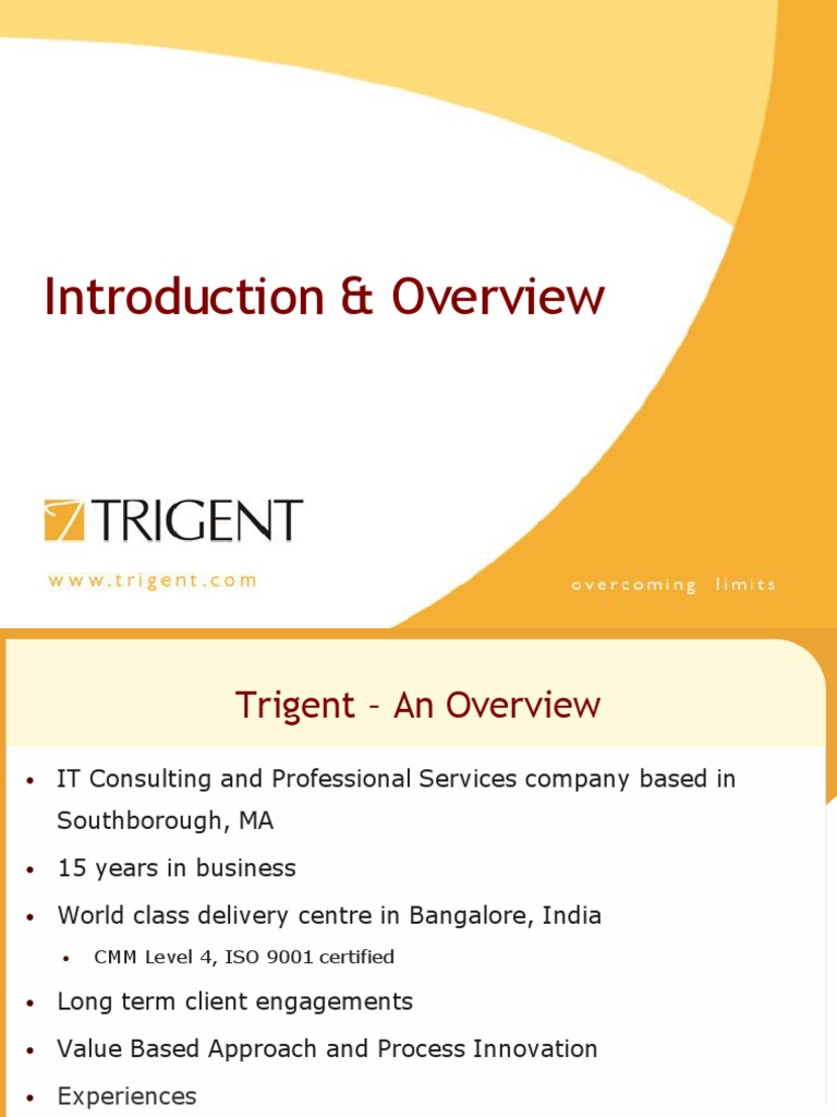 Trigent Corporate Overview | PDF | Offshoring | Software As A Service