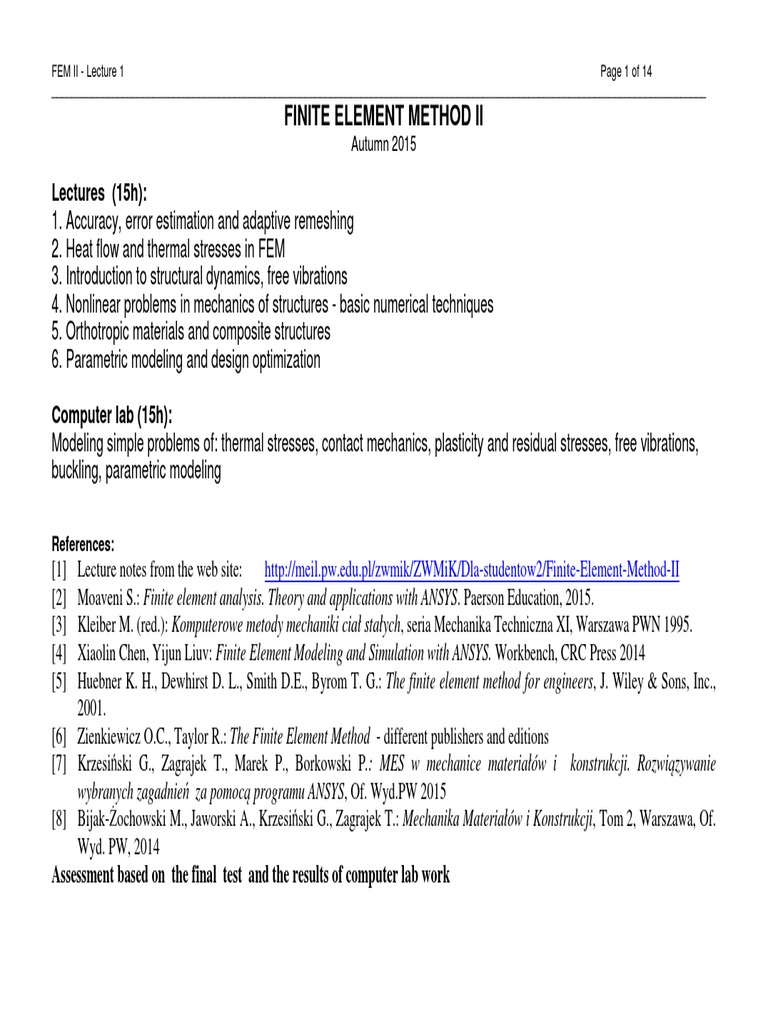 Accuracy and Error Estimation in Finite Element Analysis | PDF | Norm ...