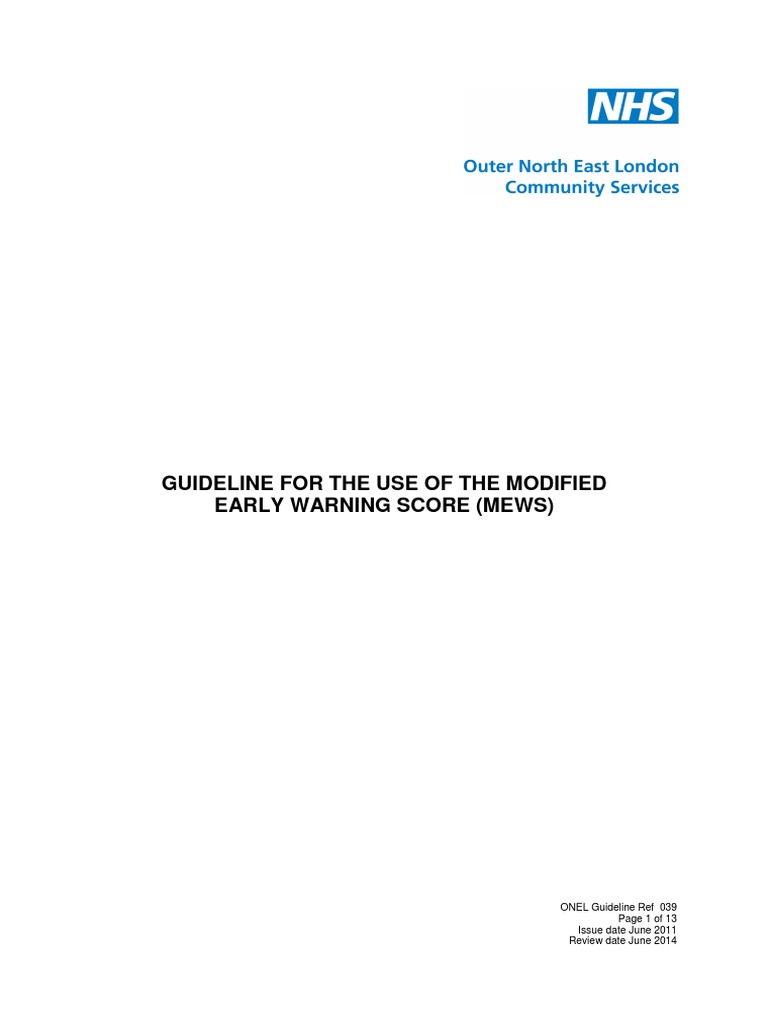 Mews Score PDF | PDF | Patient | Blood Pressure