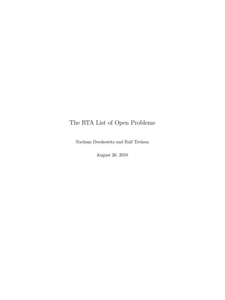 Complete (Rewriting Open Problems) | PDF | First Order Logic | Metalogic