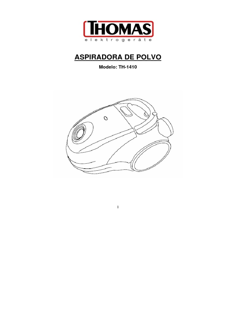 Aspiradora TH 1410 | PDF | Enchufes y tomas de corriente alterna | Aspiradora