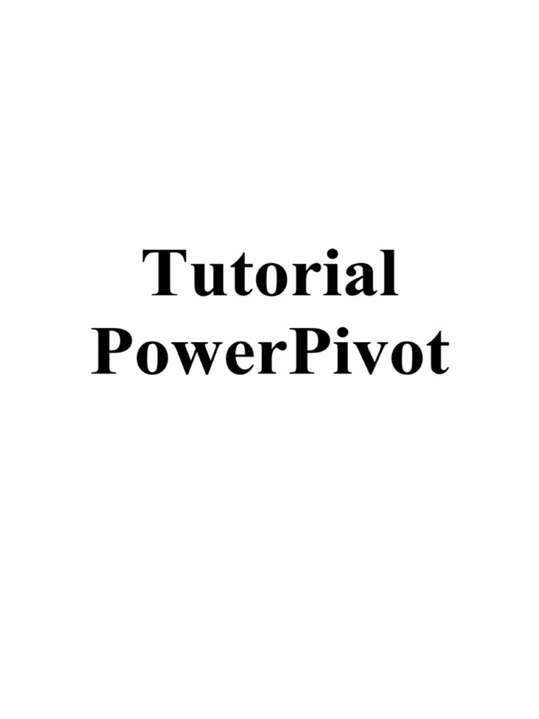 Power Pivot Tutorial | PDF | Janela (informática) | Microsoft SQL Server