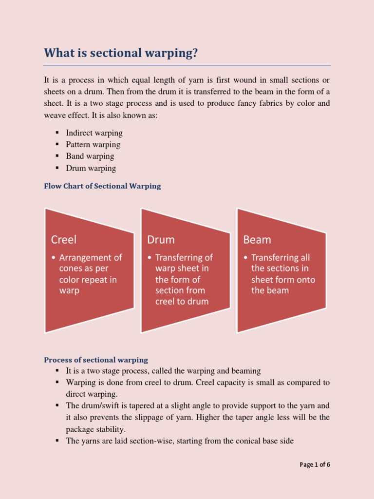 Sectional Warping and Its Calculations | PDF | Weaving | Crafts