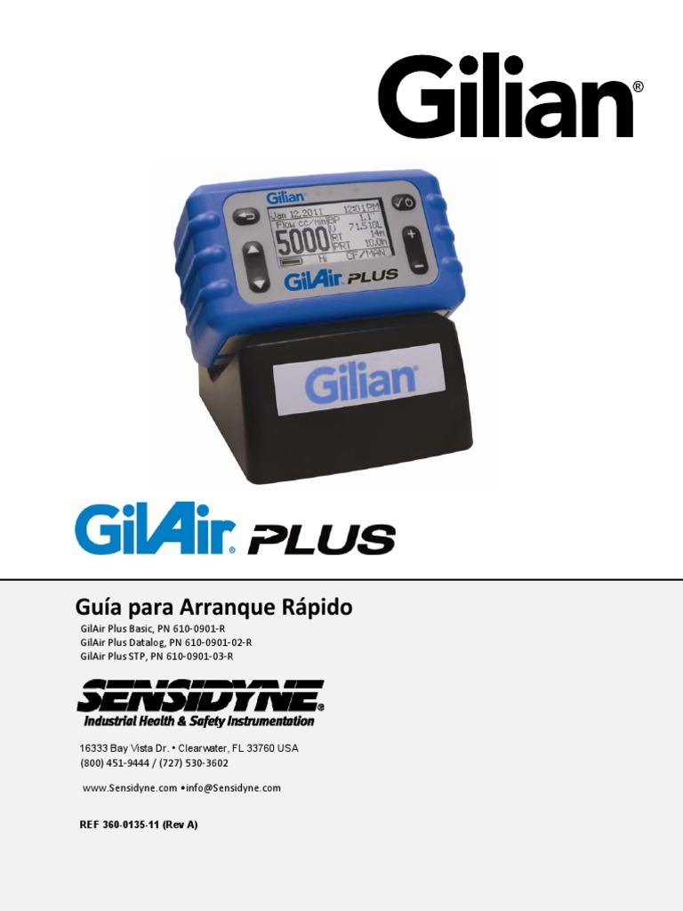 Bomba de Muestreo Gilian GilAir Plus Guia Rapida ES | Calibración ...