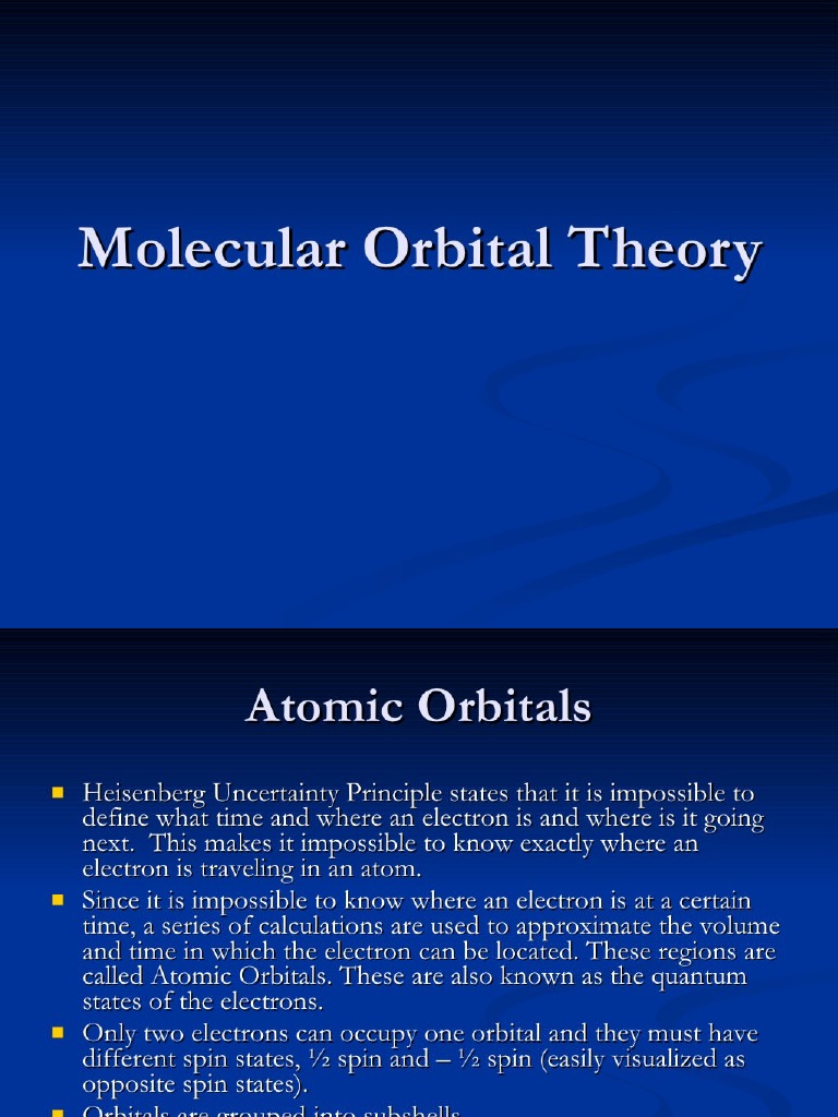 Ap Chemistry - Molecular Orbital Theory PDF | PDF