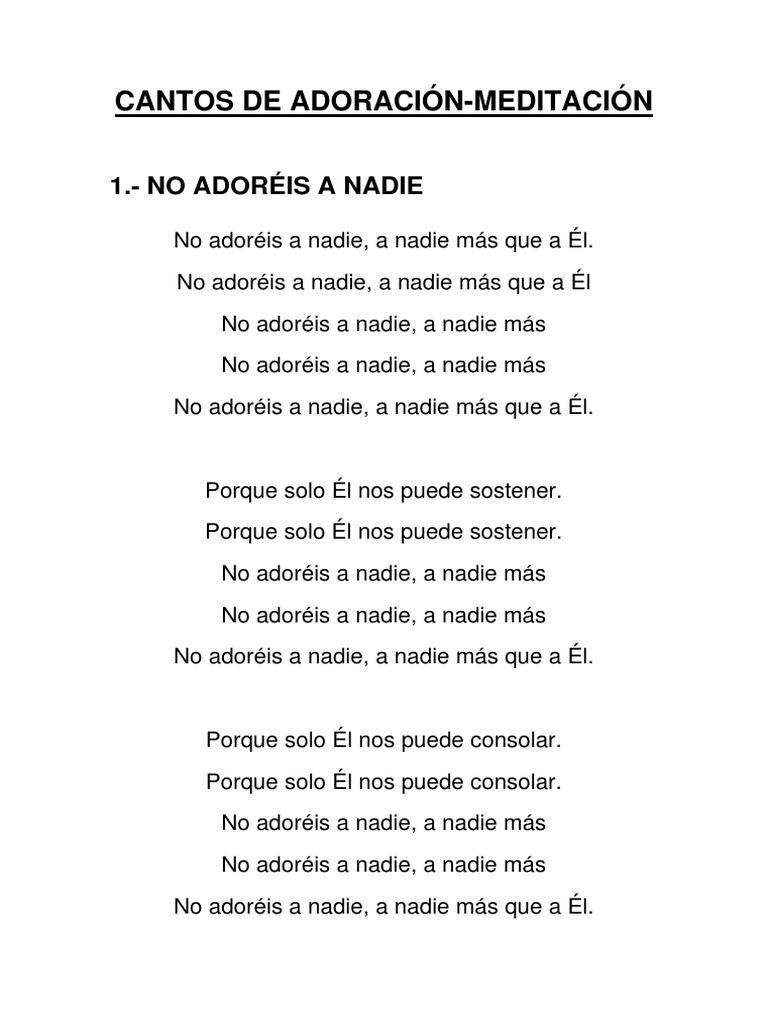 Cantos de Adoración | PDF | eucaristía | Concepciones de dios