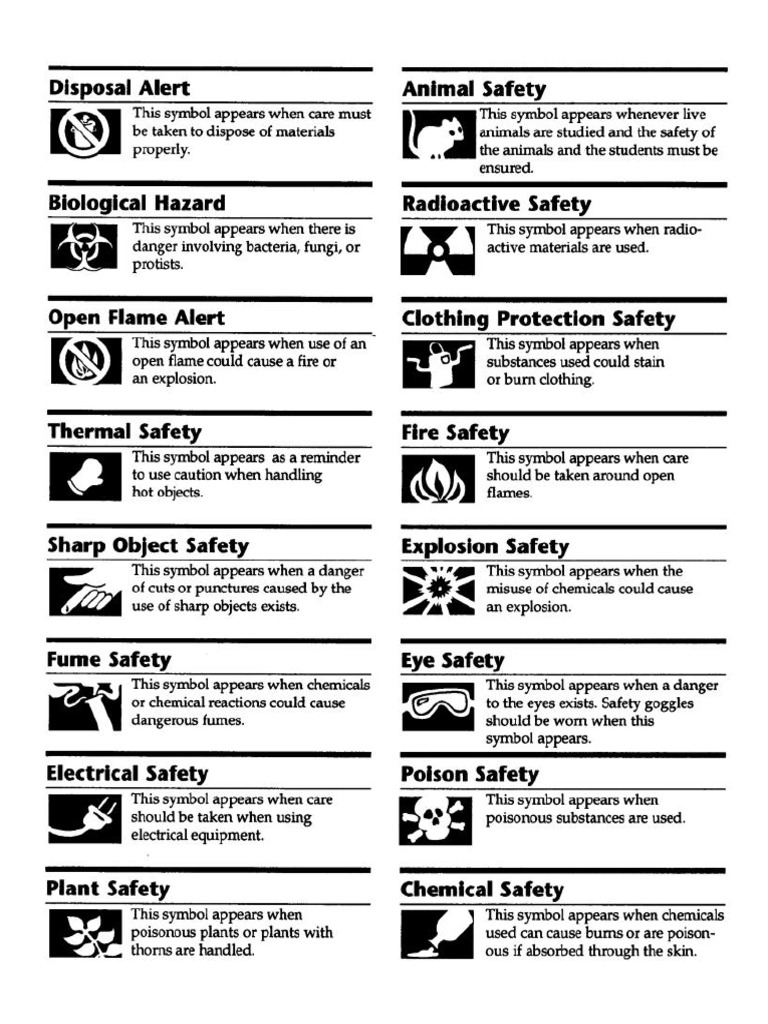 Lab Safety Symbols | PDF