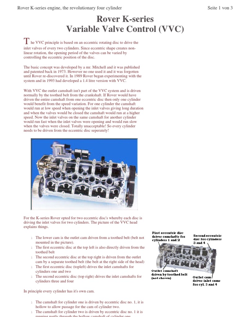 Variable Valve Timing | PDF | Engines | Mechanical Engineering