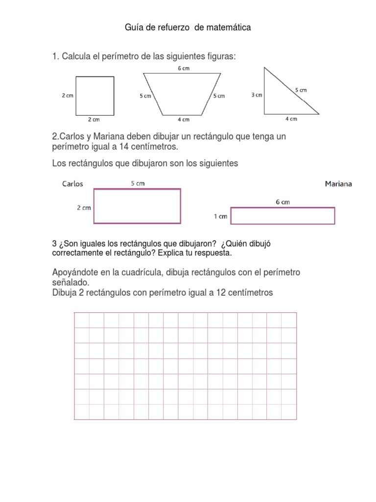 Calcula El Perímetro de Las Siguientes Figuras | PDF