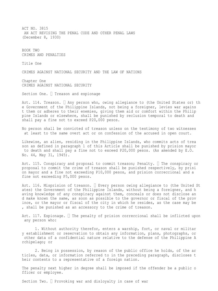 Revised Penal Code - Codal Provision With Amendments | PDF | Forgery ...