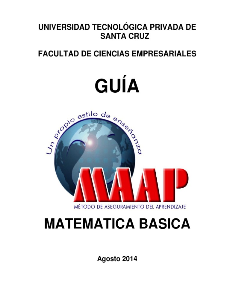 Guia de Matemática Basica 2014-1 | PDF | Números | División (Matemáticas)